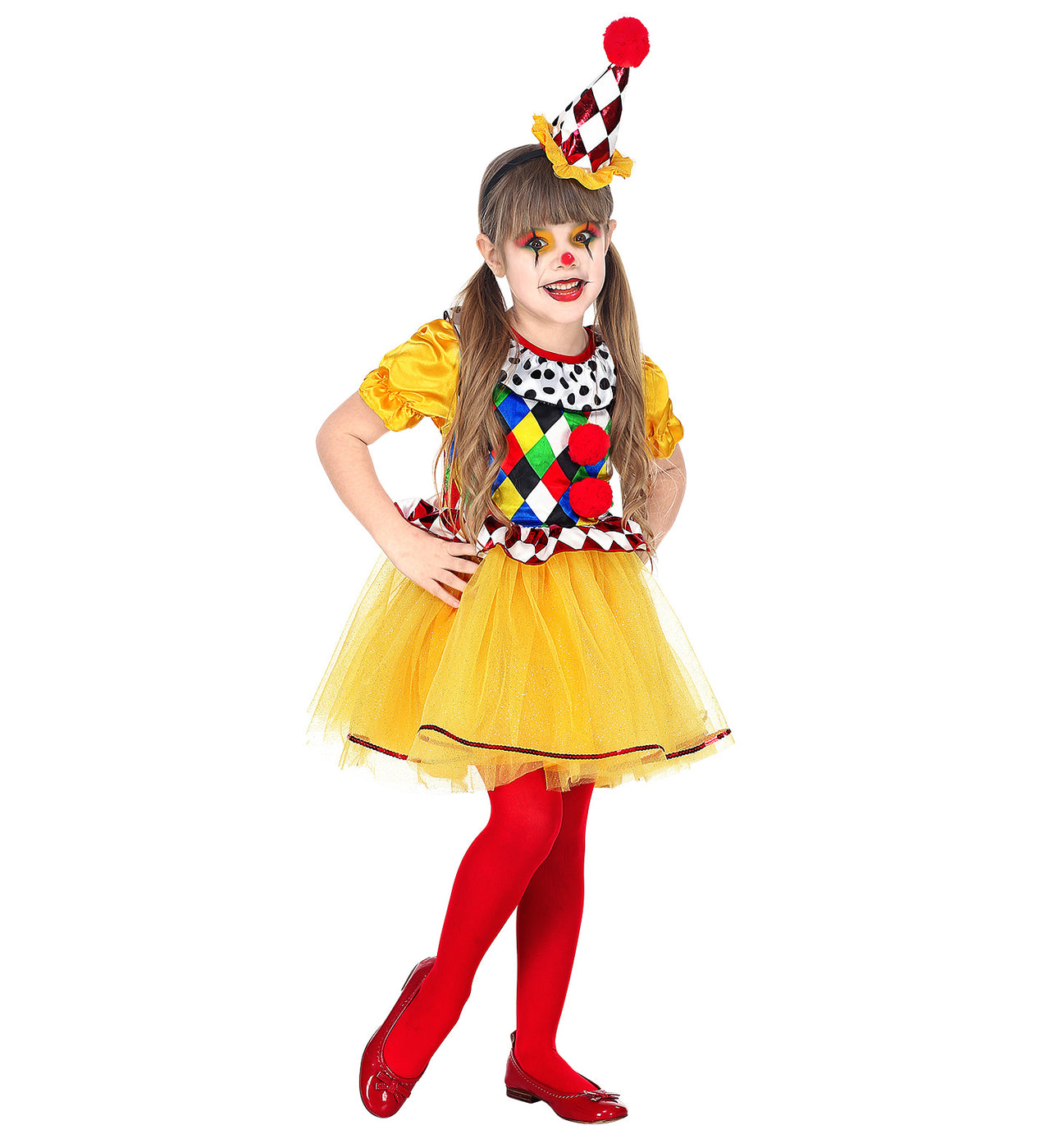 Clown kostuum Vera meisje | Vrolijk en kleurrijk outfit