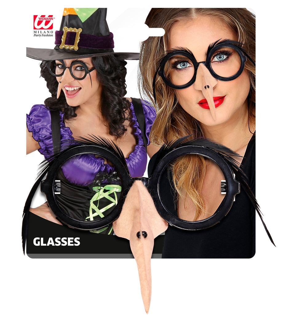 Heksen bril met neus | Grappige accessoire voor Halloween