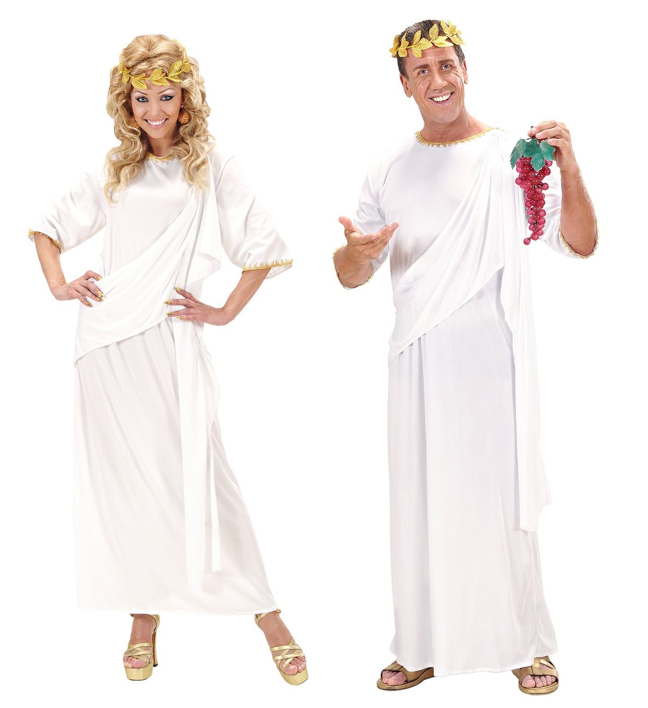 Romeinse toga wit unisex | Klassieke outfit voor feesten