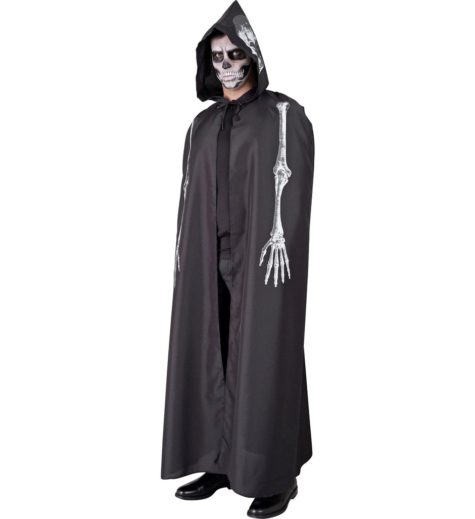 Skeleton cape met capuchon | Griezelige Halloween outfit