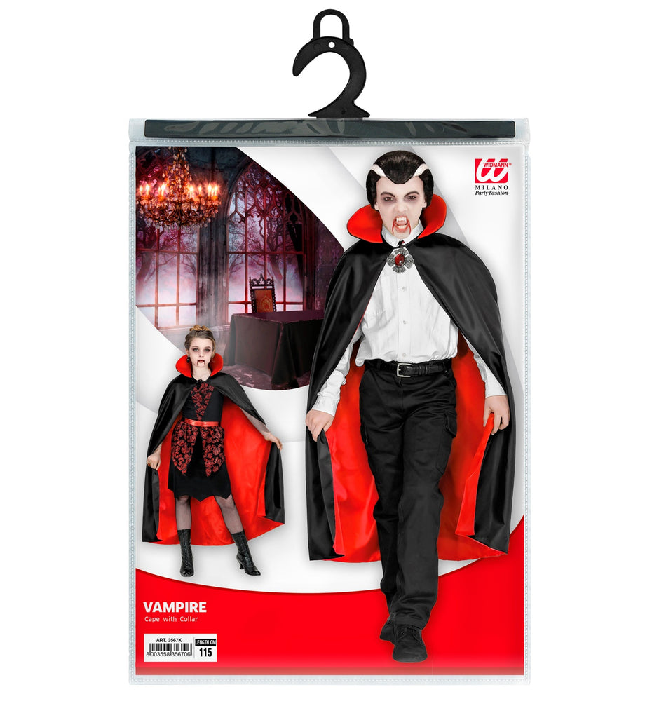 Vampier cape | Rode binnenzijde voor een griezelige look