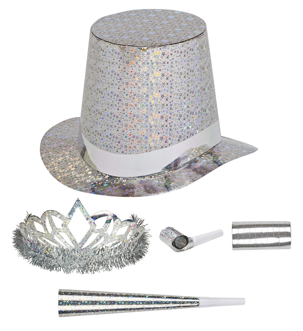 Versierset Happy New Year zilver | Feestelijke decoratie