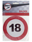 18e verjaardag button | Verkeersbord design feestelijk