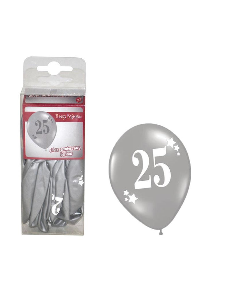 Cijfer 25 ballonnen zilver | Feestelijke decoratie