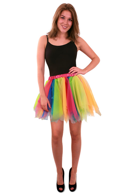 Tule rok regenboog | Kleurrijke damesrok one size