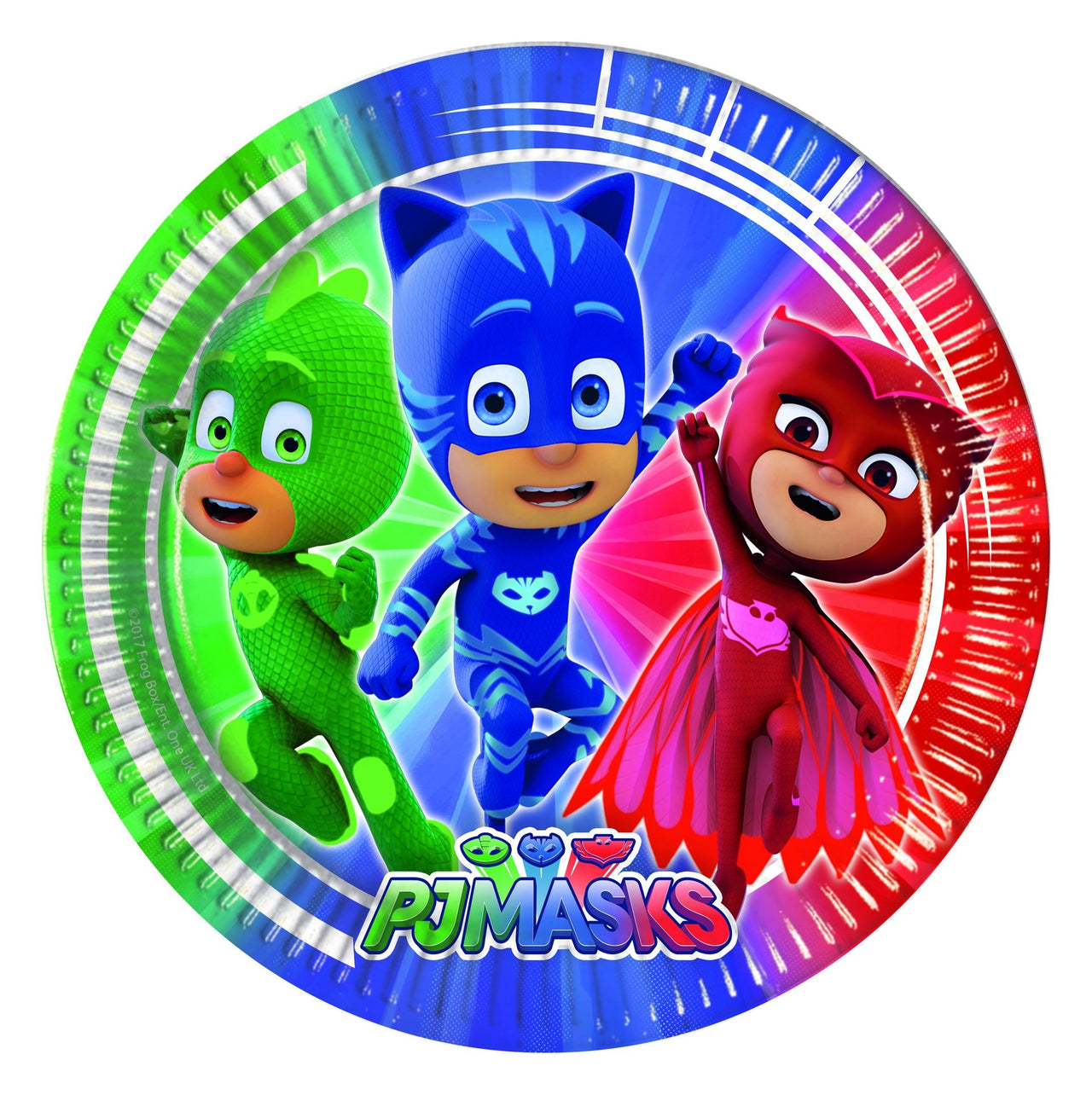 PJ Masks papieren borden | Set van 8 stuks, 20 cm